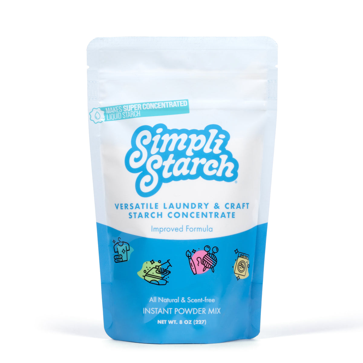 Simpli Starch | 8oz (227g) Instant Mix Powder for Liquid Starch